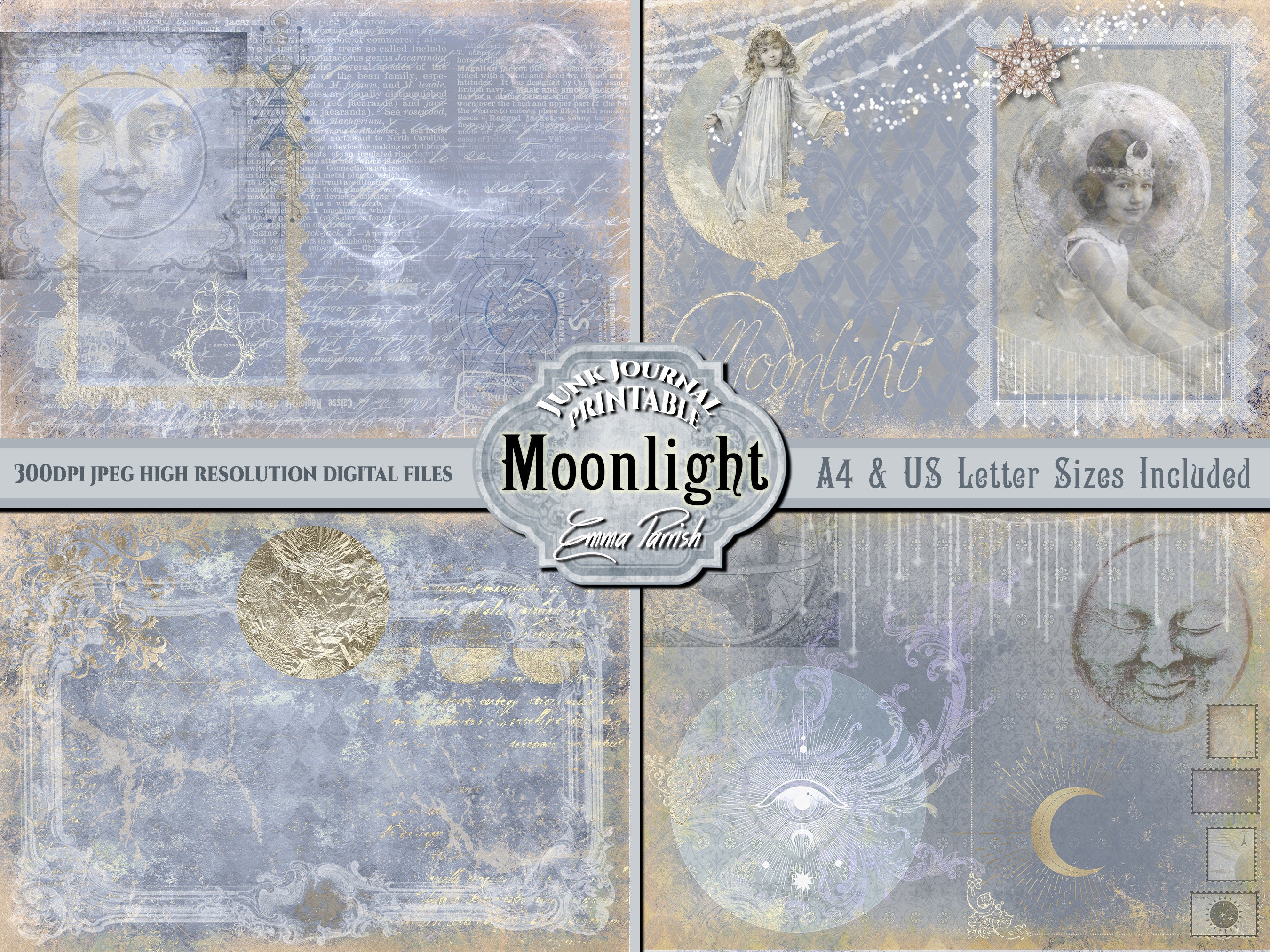Moon Junk Journal Printable Kit Moonlight Witch Journal | Etsy UK