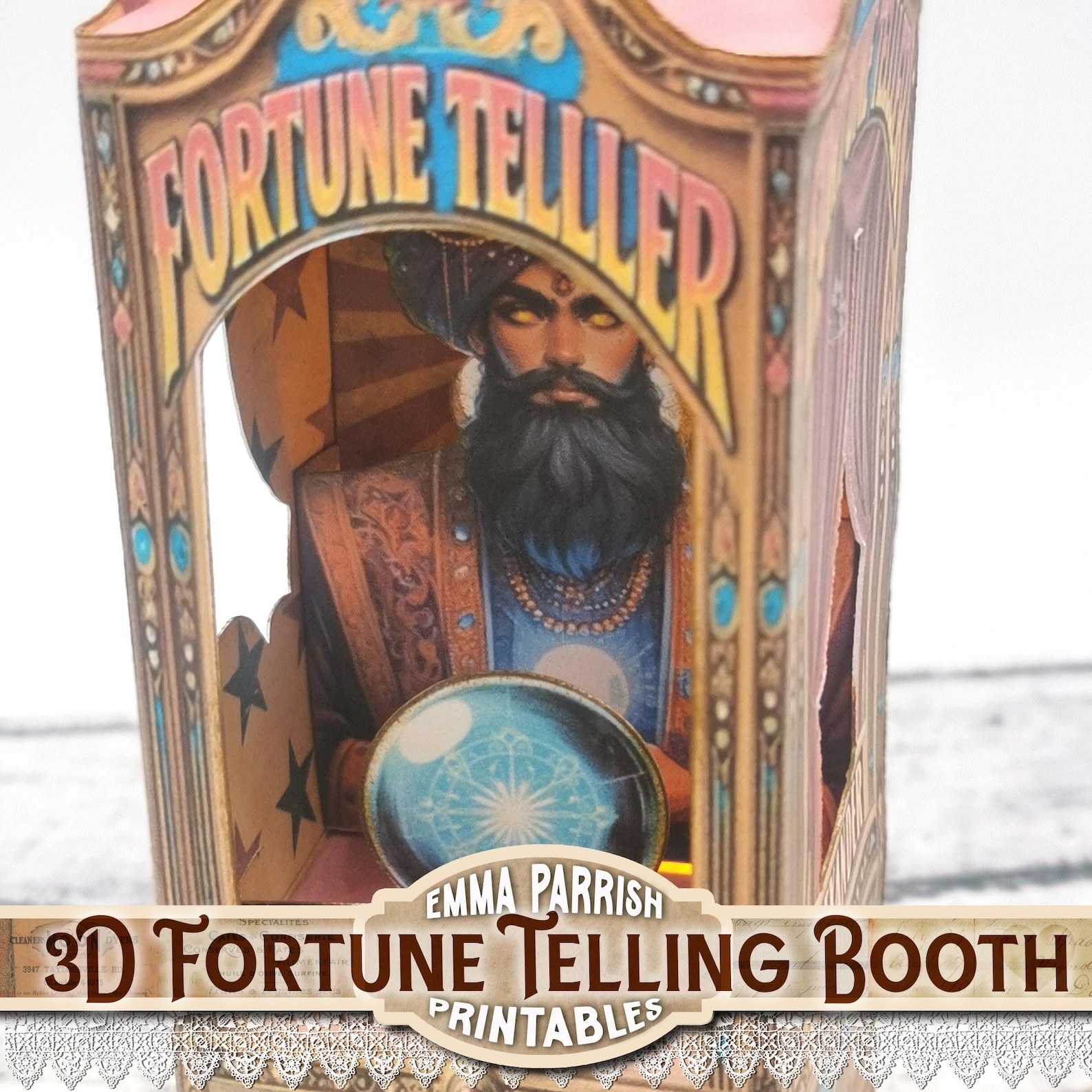 Fortune Teller Booth, Printable 3d Papercraft Kit, With Fortune Telling ...