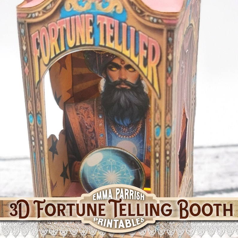 Fortune Teller Booth, Printable 3d Papercraft Kit, With Fortune Telling ...