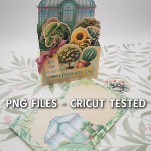 Pop up Greenhouse Card, Cricut PNG, Plant Lover, Gardener, Box Card ...