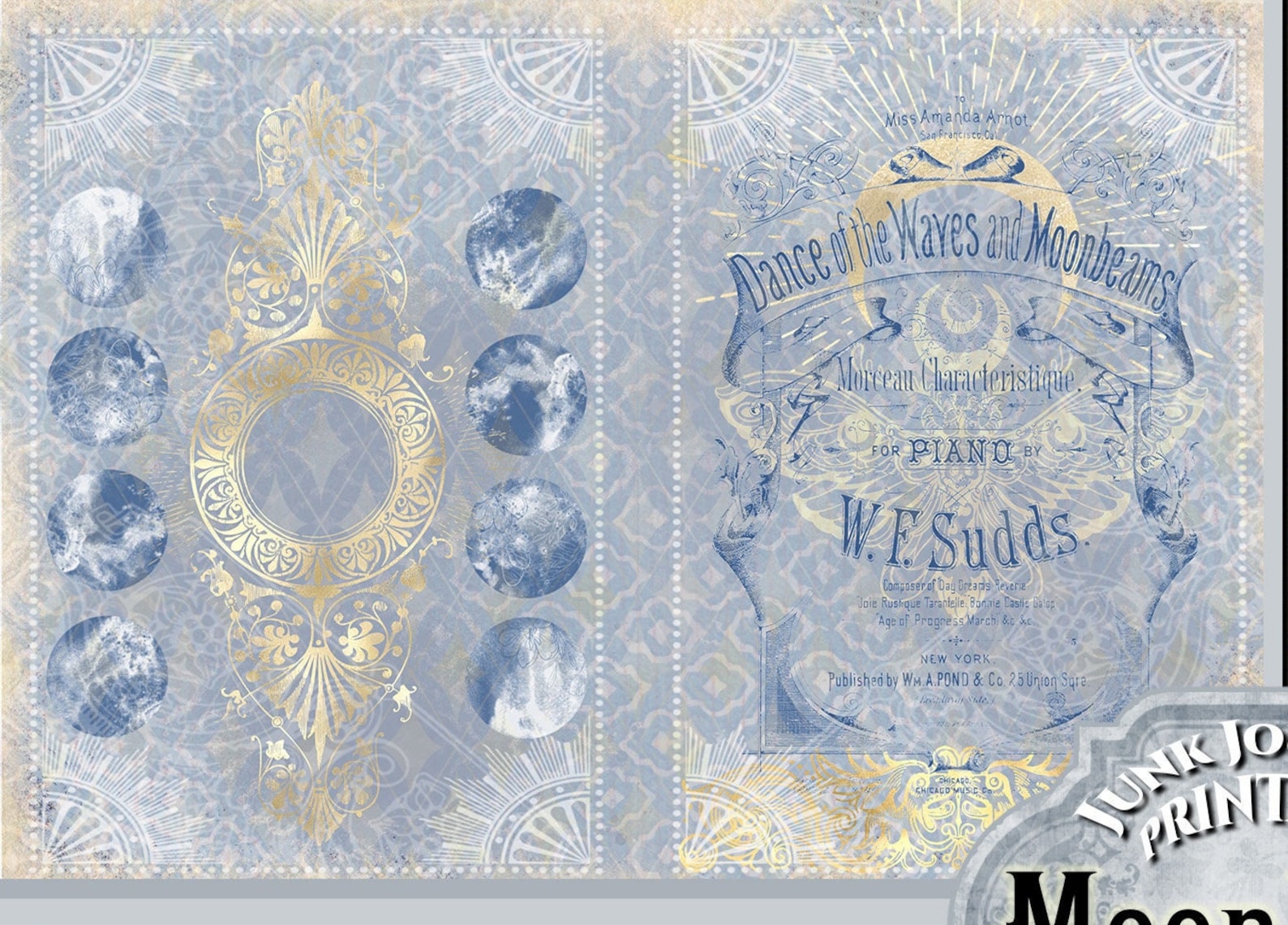 Moon Junk Journal Printable Kit Moonlight Witch Journal | Etsy UK