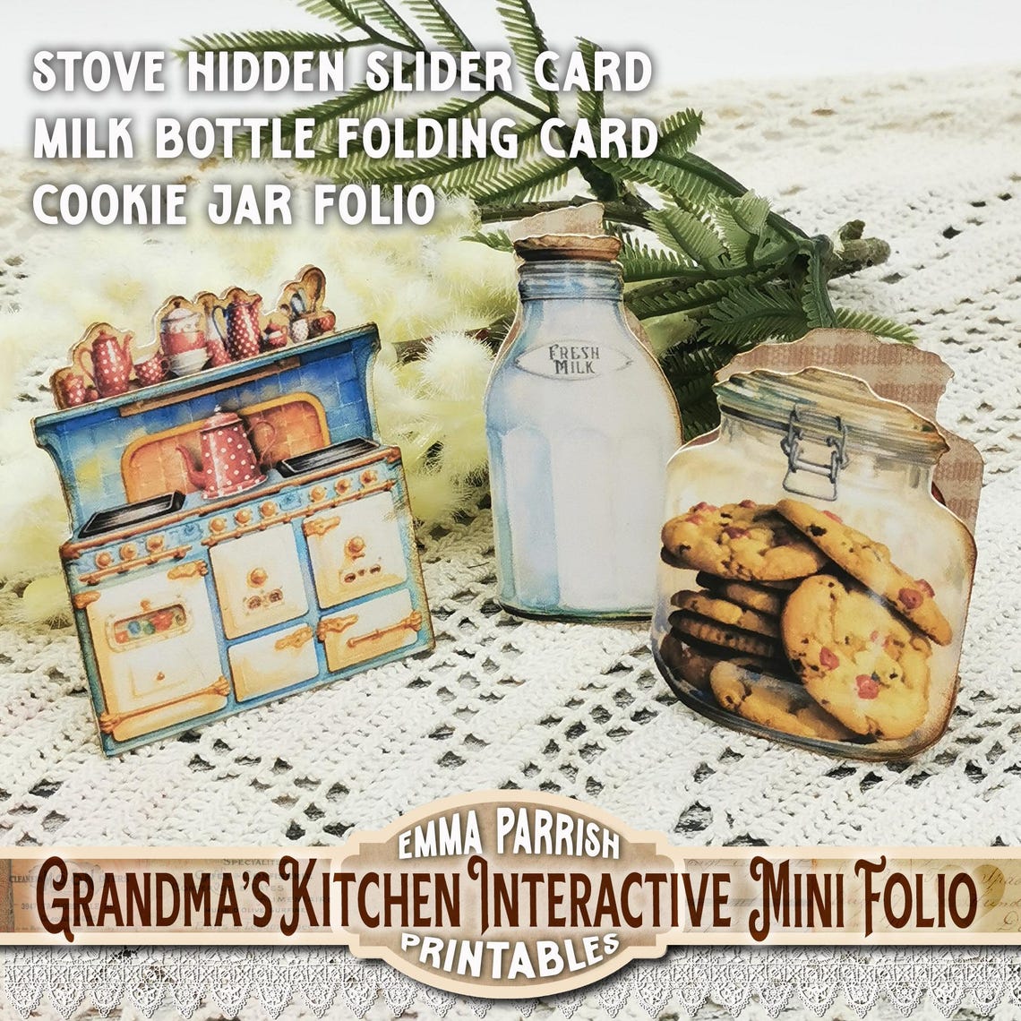 Grandma's Kitchen Mini Printable Folio, 6 Interactive Papercraft ...