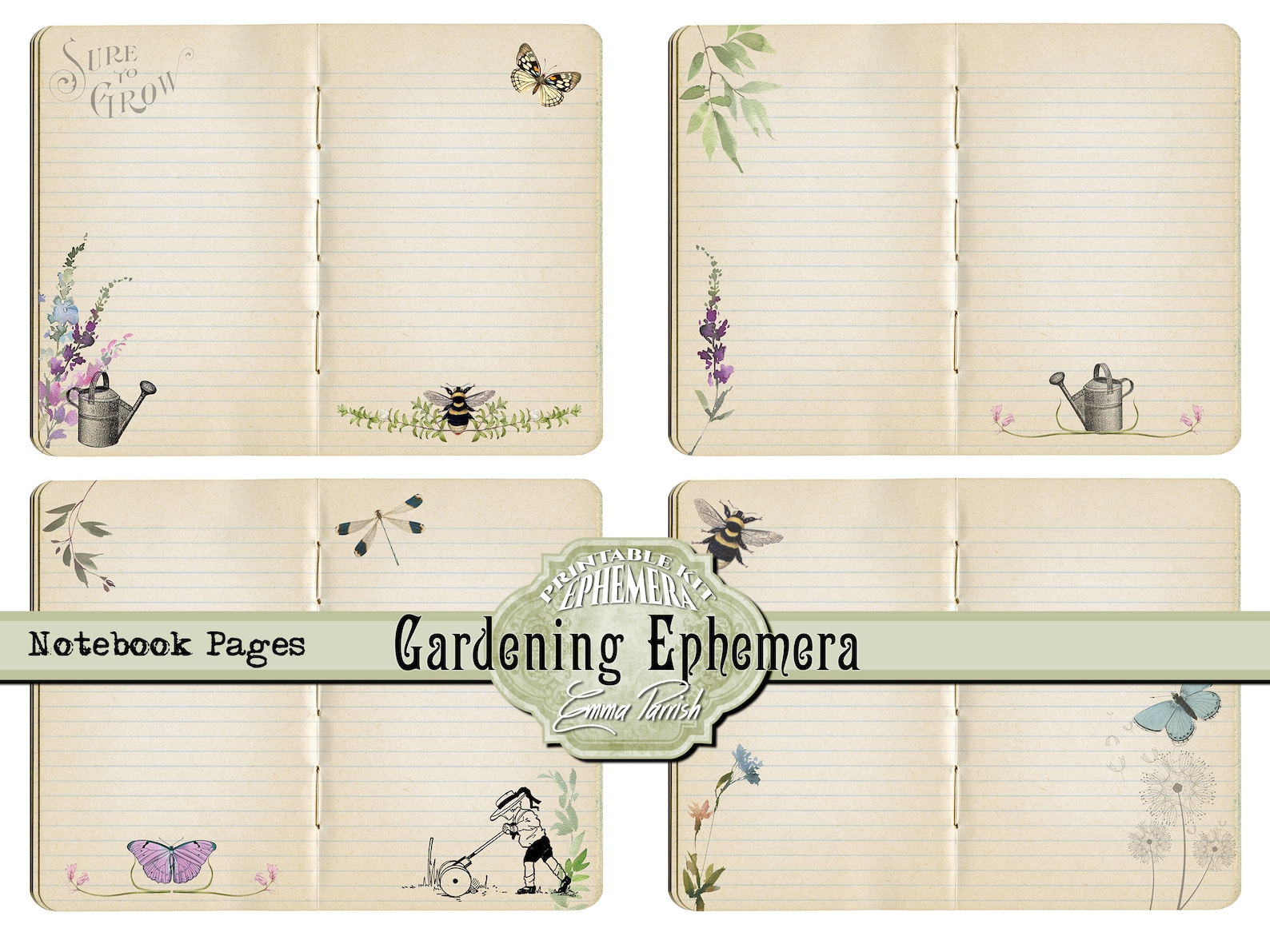 Printable Garden Ephemera Pack Garden Digital Ephemera - Etsy UK