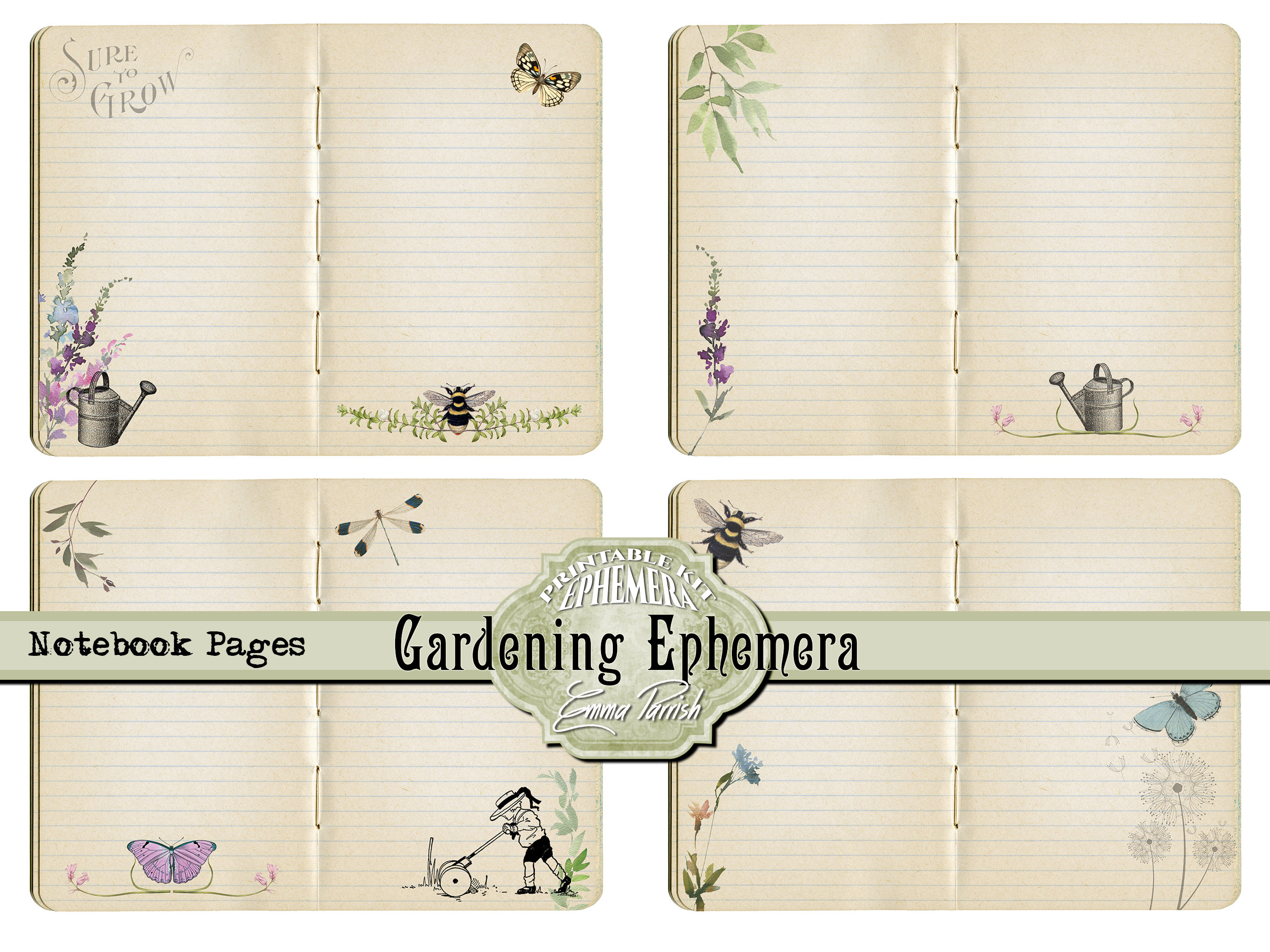 Printable Garden Ephemera Pack Garden Digital Ephemera - Etsy UK