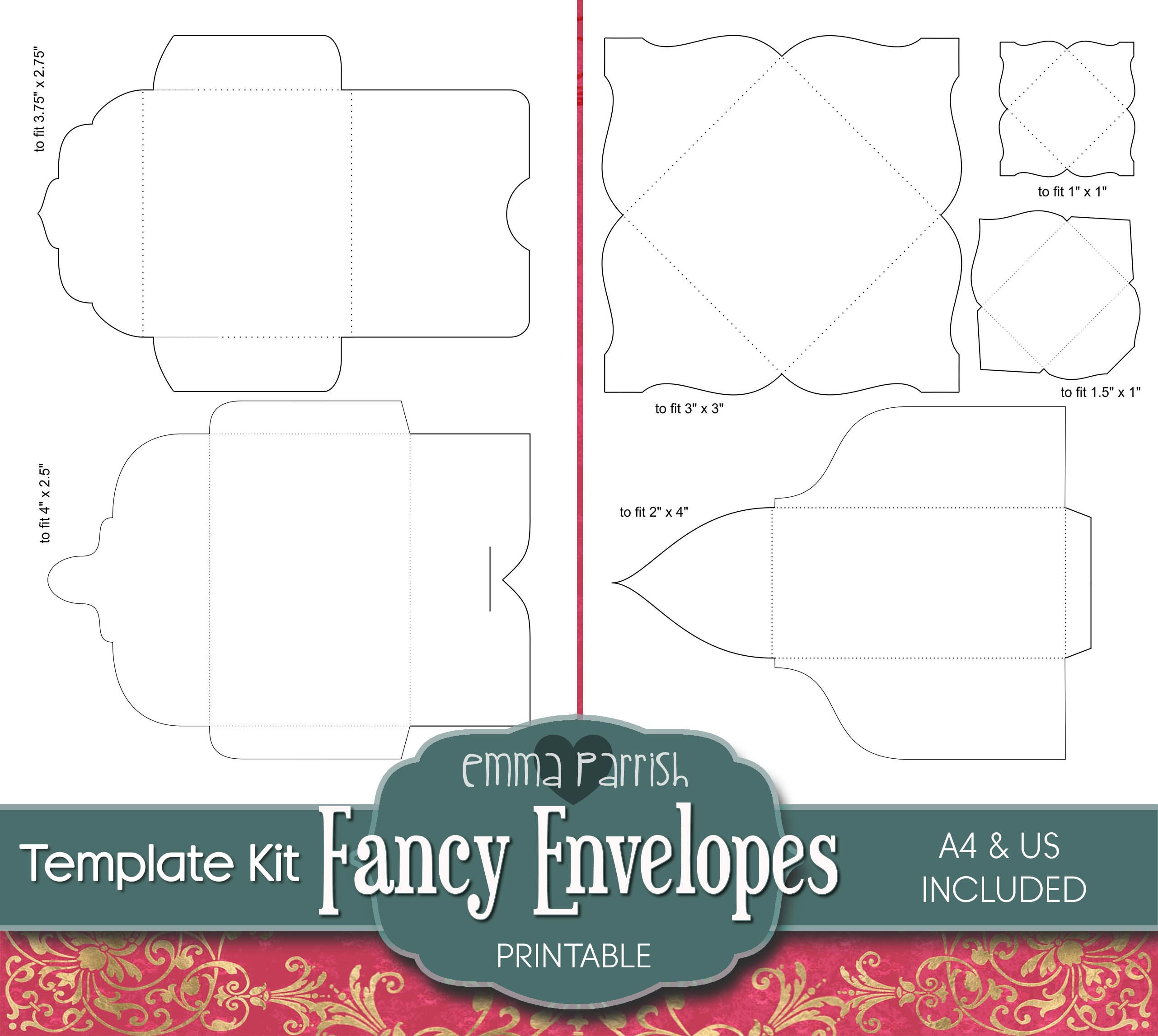 25 Printable Envelope Template Kit Junk Journal Ephemera - Etsy UK