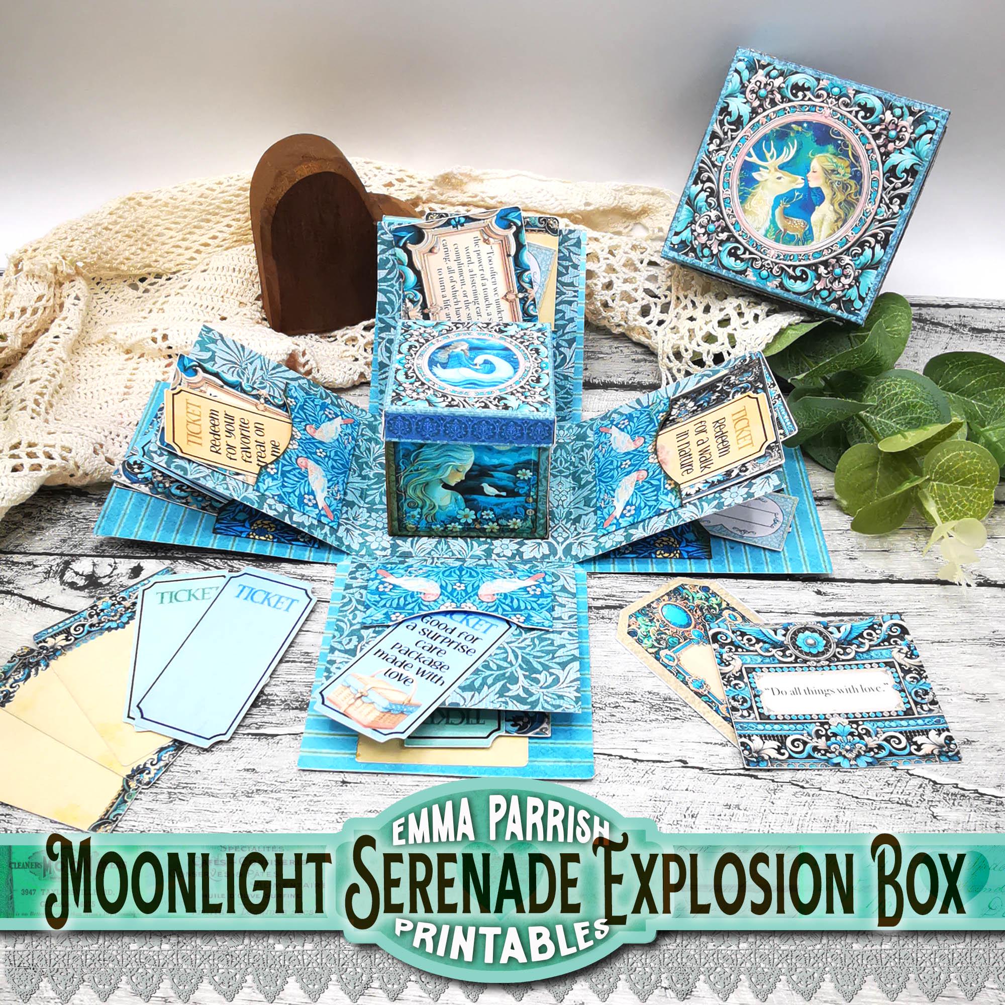 Moonlight Serenade Explosion Box, Gift Box Printable, Valentines Love ...