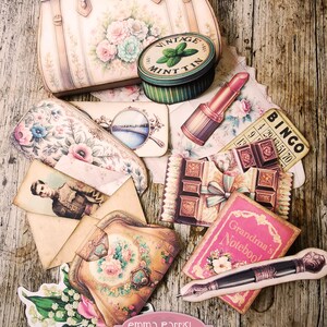 Grandma's Purse Printable Junk Journal Folio, 10 Interactive Papercraft ...