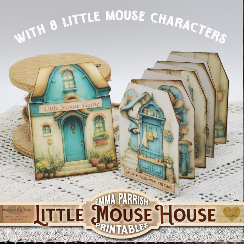 Little Mouse House Mini Folio Book, Printable Kit, Accordion, Wallet ...
