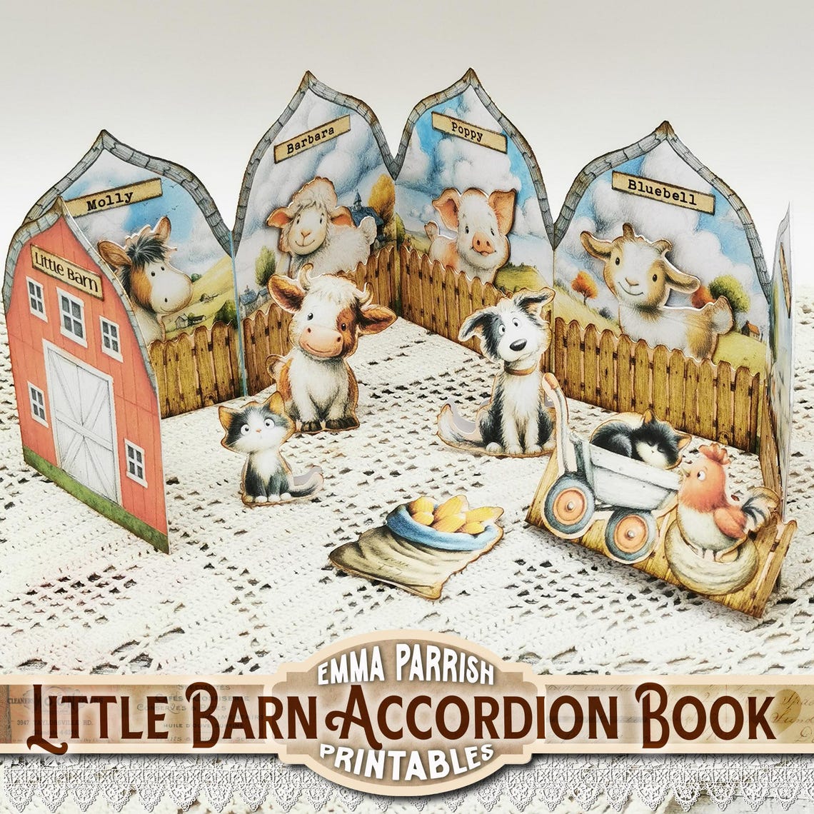 Little Barn Mini Folio Book, Printable Kit, Accordion, Wallet, Cricut ...