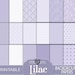 Lilac Patterned Printable Paper Kit, Purple, Junk Journal, Scrapbook ...