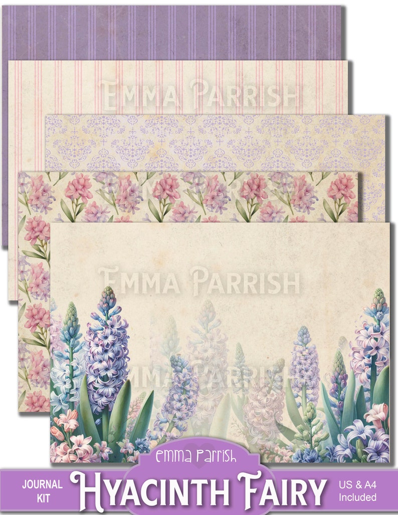 Hyacinth Fairies Printable Journal Kit, Flower Fairy Digital Download ...