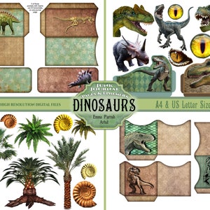 Dinosaur Junk Journal Printable Kit , Boys Dinosaur Book, Kids, Boys ...