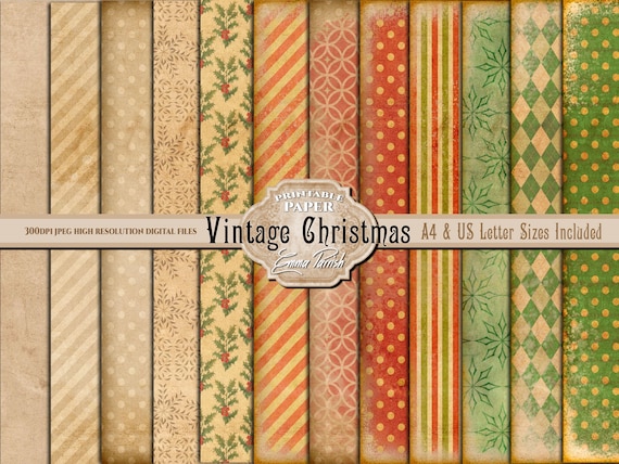 Vintage Christmas Printable Digital Paper Christmas Junk - Etsy