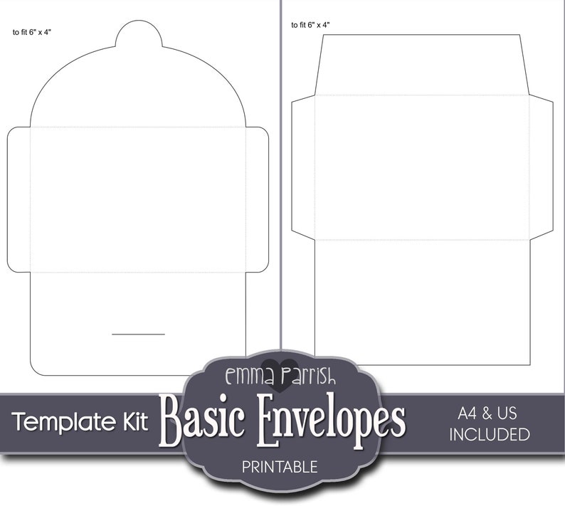 25 Printable Envelope Template Kit, Junk Journal Ephemera, Card Making ...