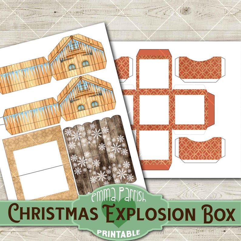 Santa's Workshop Christmas Explosion Box, Gift Box Printable, Christmas ...