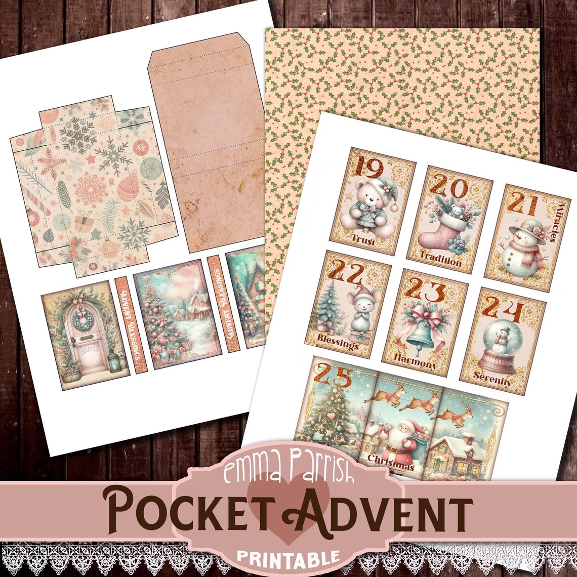 Advent Cards, Advent Calendar, Mini Printable Matchbox, Journaling ...
