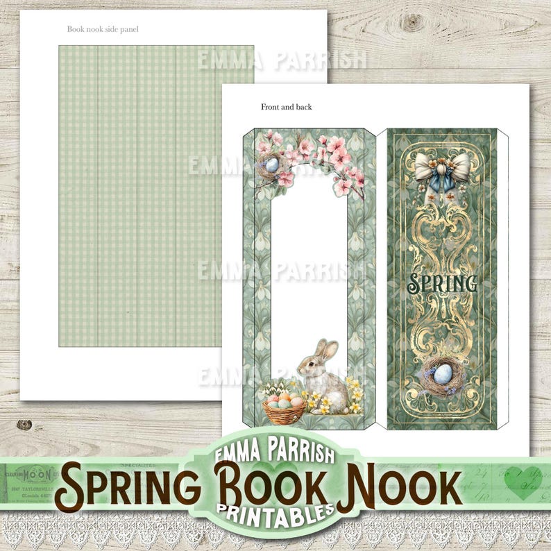 Spring Book Nook Printable Kit - Cricut Friendly 3D DIY Miniature ...