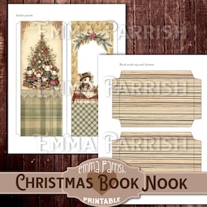 Christmas Mice Book Nook, Printable, Christmas Decoration, Lights, Old ...