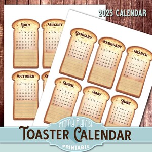 Toaster 2025 Calendar Gift Box Printable, Christmas Handmade Gift, DIY ...