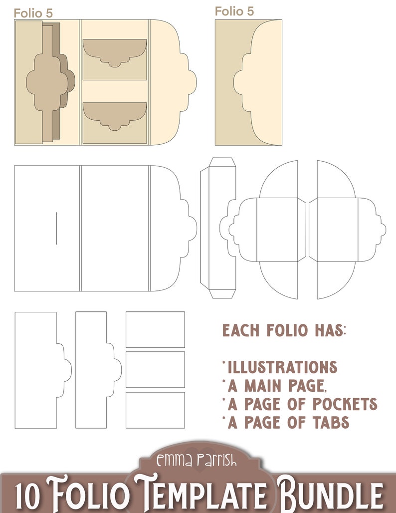 Printable Journal Folio Template Bundle, Commercial Use, PNG, JPEG ...