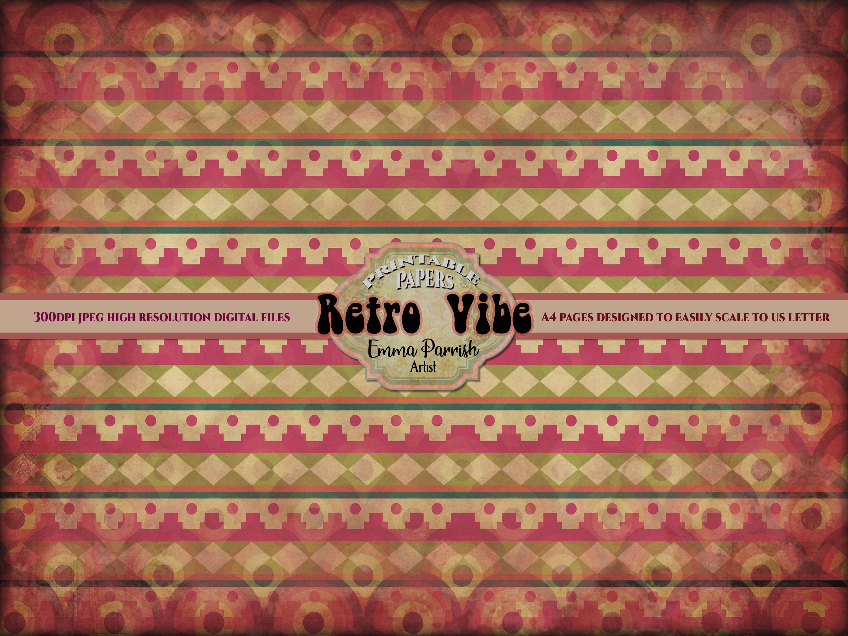 Boho Junk Journal Printable Paper Pack, Retro Vintage Grunge Pages ...