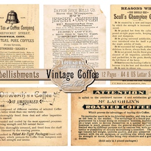 Coffee Junk Journal Printable Ephemera, Coffee Embellishments, Digital ...