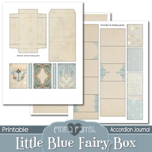 Blue Fairy Mini Journal Kit, Printable Matchbox Journal, Fairy Ephemera ...