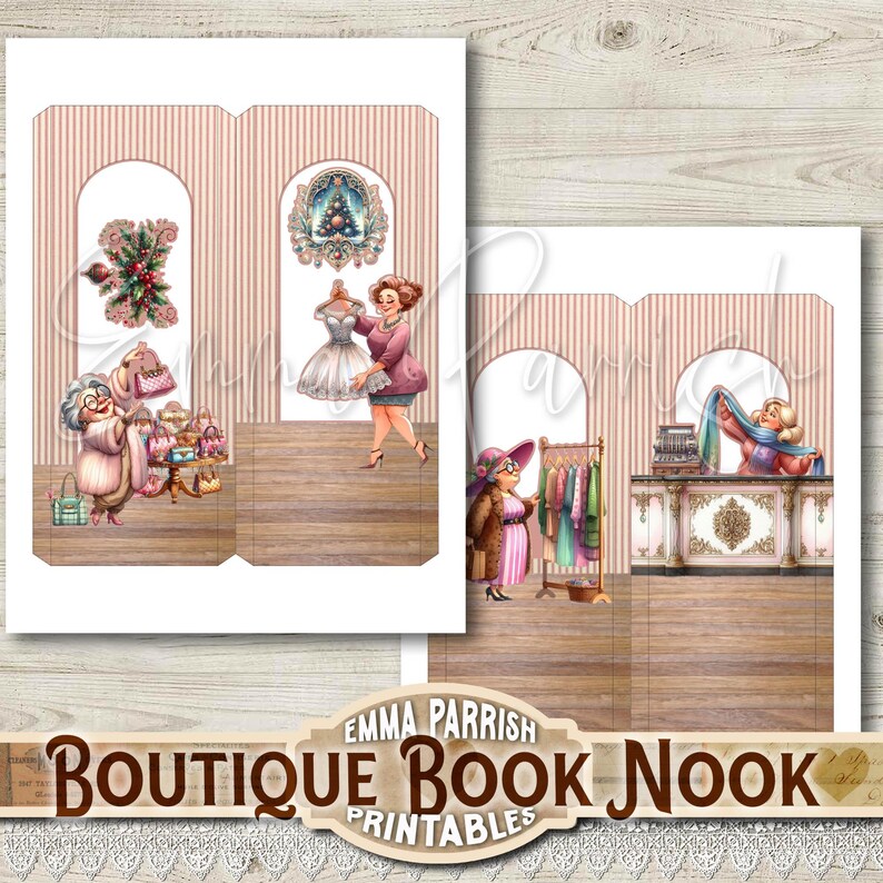 Boutique Book Nook Printable Kit, Christmas Gift & Decor, 3D DIY ...