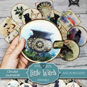 Witch Junk Journal Kit, Circular Printable Journal, Witches, Pagan ...
