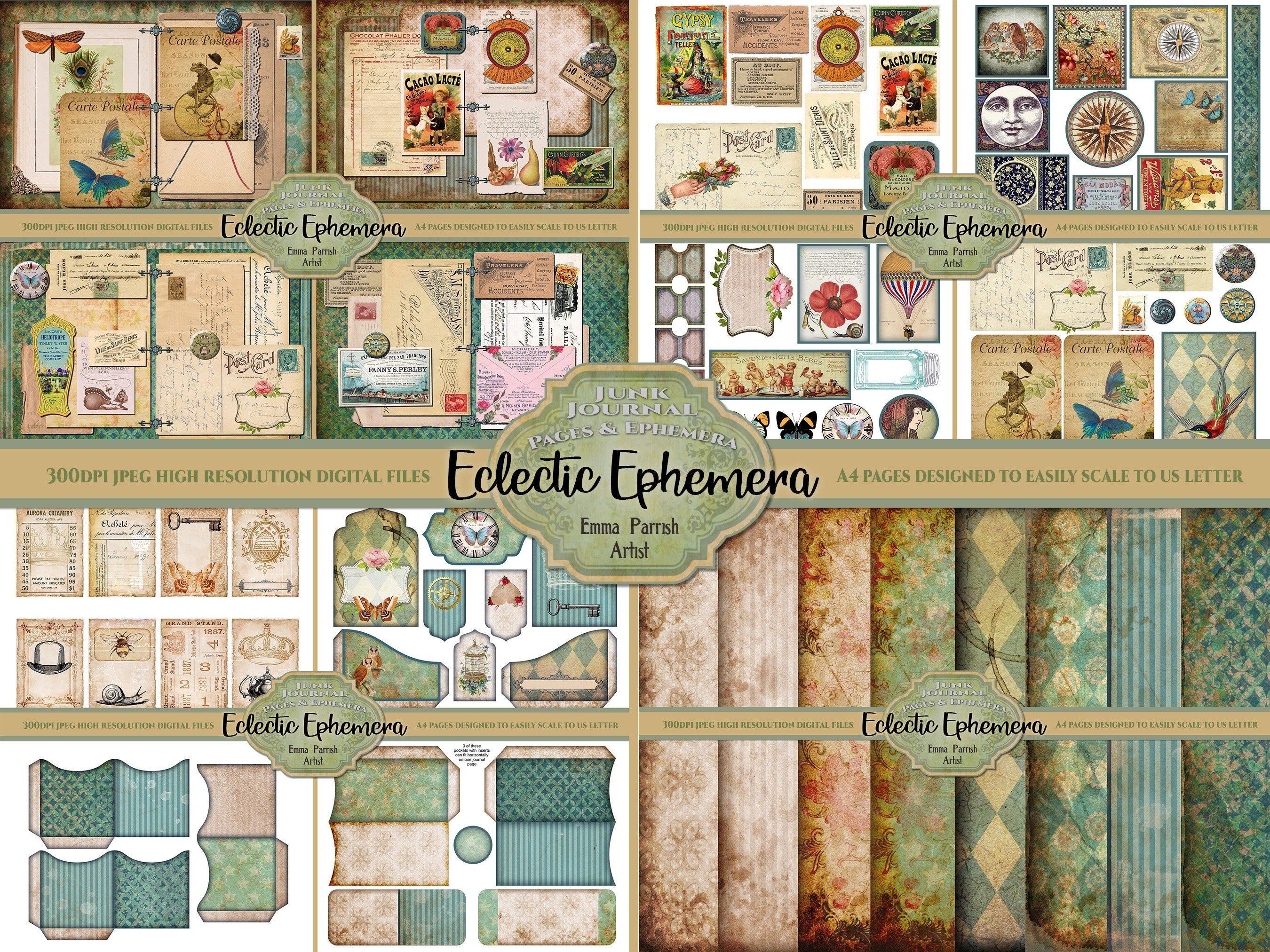 Craft Supplies & Tools Scrapbooking Vinave collection 32 printable DIY ...