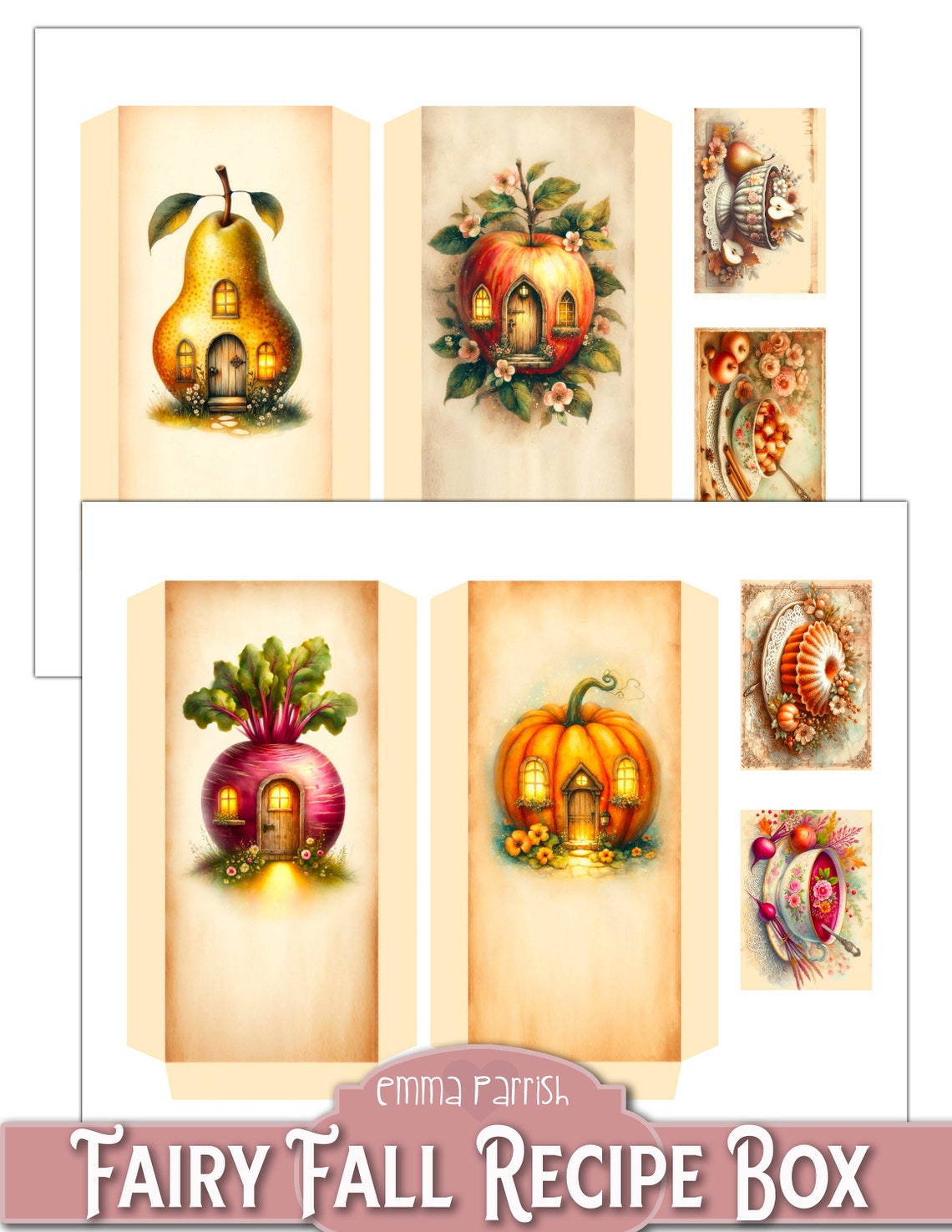 Fall Fairy Recipe Box, Junk Journal, Fall Baking, Printable, Autumn ...