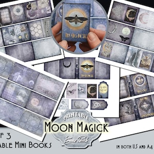 Moon Magic Mini Books Printable, Junk Journal, Gothic, Wicca, Pagan ...