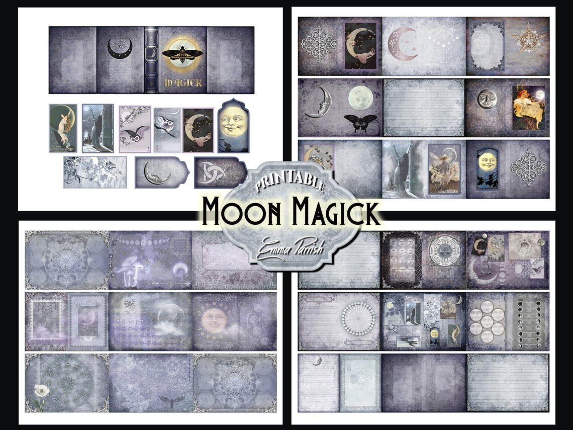Moon Magic Mini Books Printable Junk Journal Gothic Wicca - Etsy