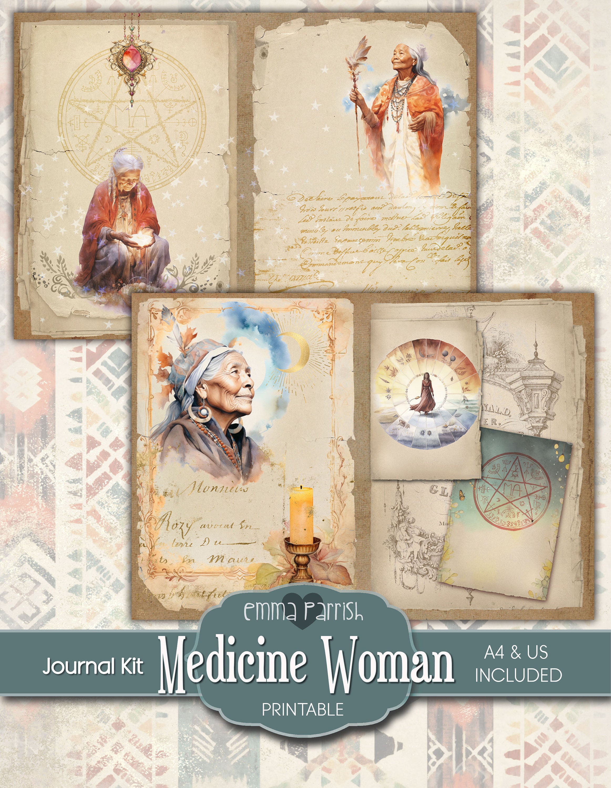 Medicine Woman Junk Journal Printable Kit, Healers Journal, Elder ...