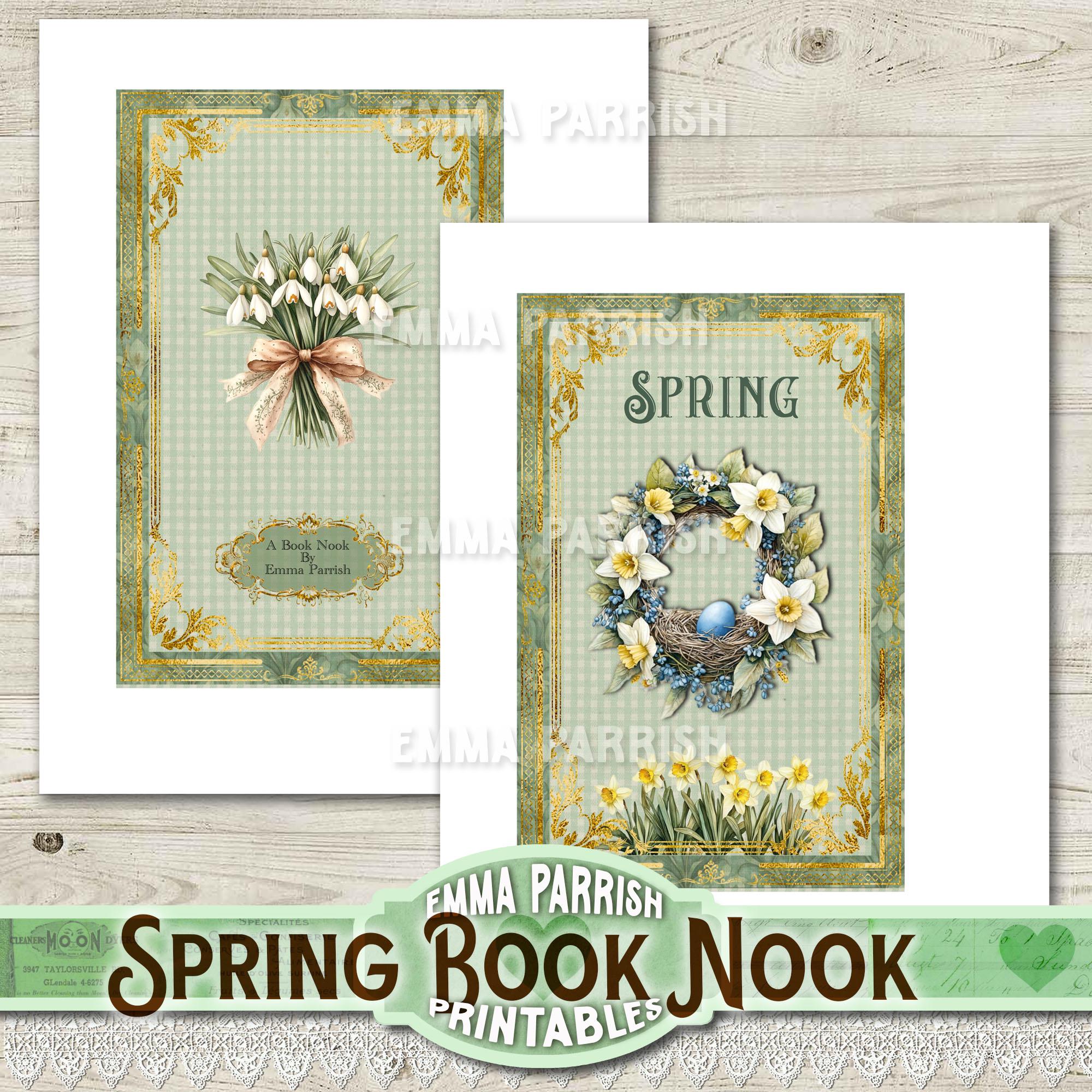 Spring Book Nook Printable Kit - Cricut Friendly 3D DIY Miniature ...
