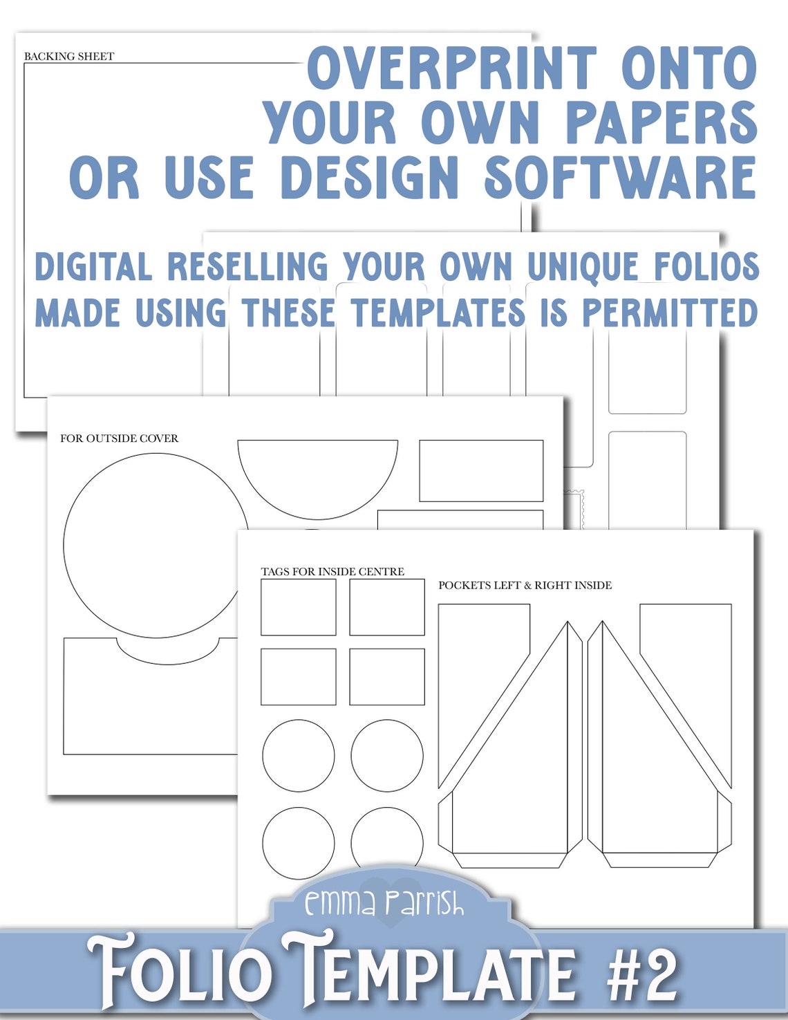 Printable Folio Template #2, Commercial Use, Junk Journal Ephemera ...