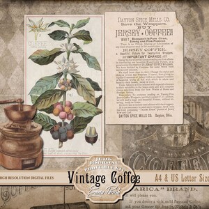 Coffee Junk Journal Printable Papers, Coffee Stained Paper, Digital ...