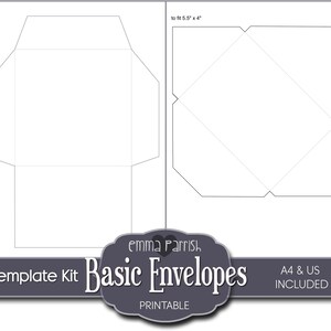 25 Printable Envelope Template Kit, Junk Journal Ephemera, Card Making ...