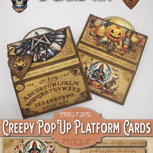 Halloween Pop up Card Printable, Platform Cards, Witch, Spooky ...