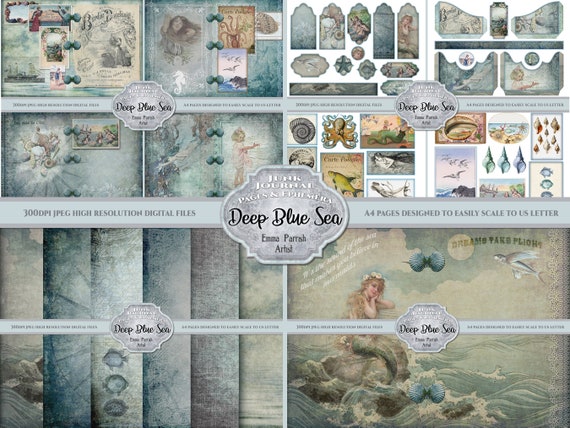 Ocean Junk Journal Kit Nautical Blue Digital Paper Printable - Etsy UK