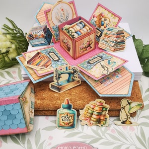 Printable Exploding Box Card, Craft Room, She Shed, Sewing, Junk ...
