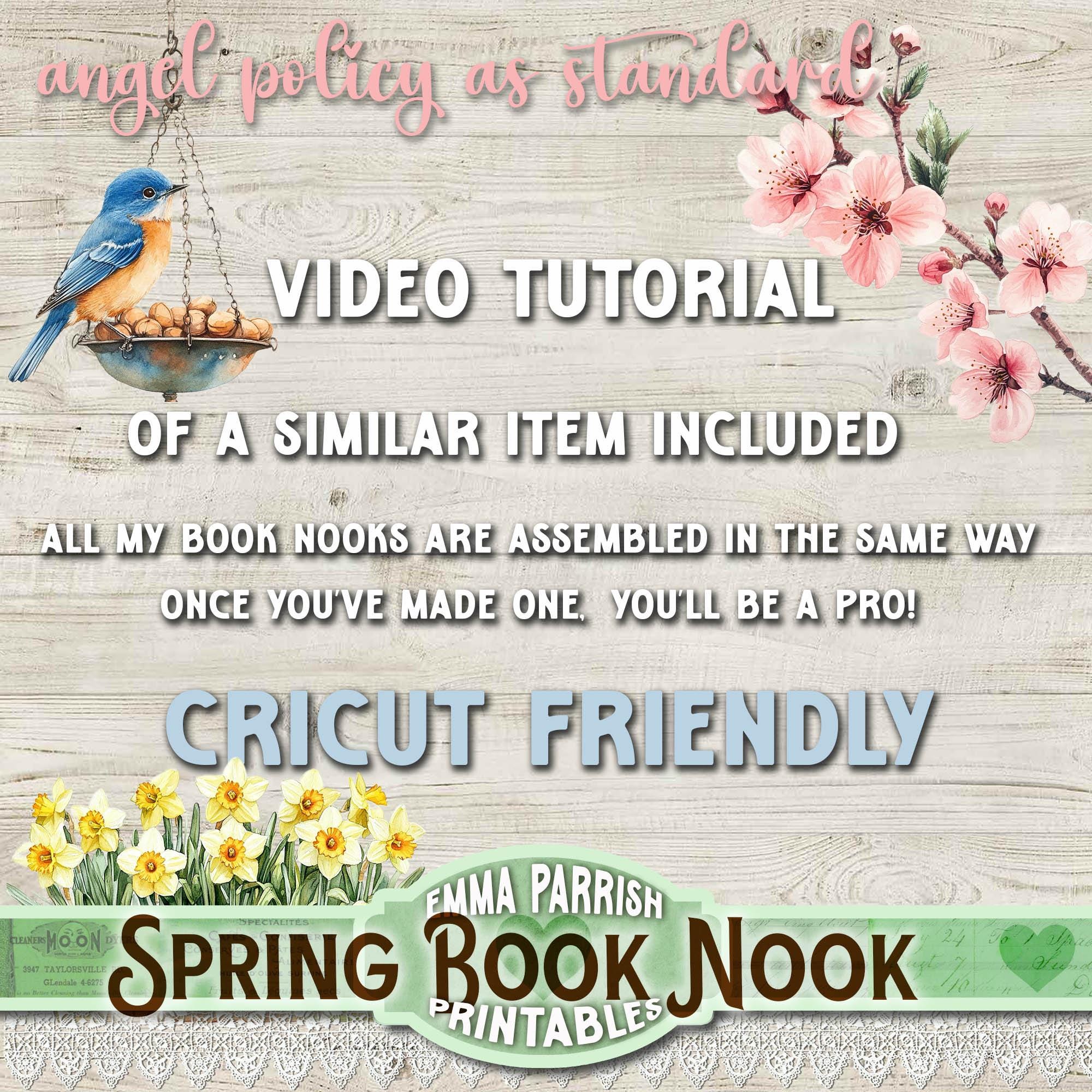 Spring Book Nook Printable Kit - Cricut Friendly 3D DIY Miniature ...