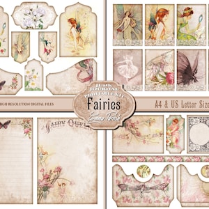 Fairies Junk Journal Kit, Fairy Journal, Fairy Digital Paper, Printable ...