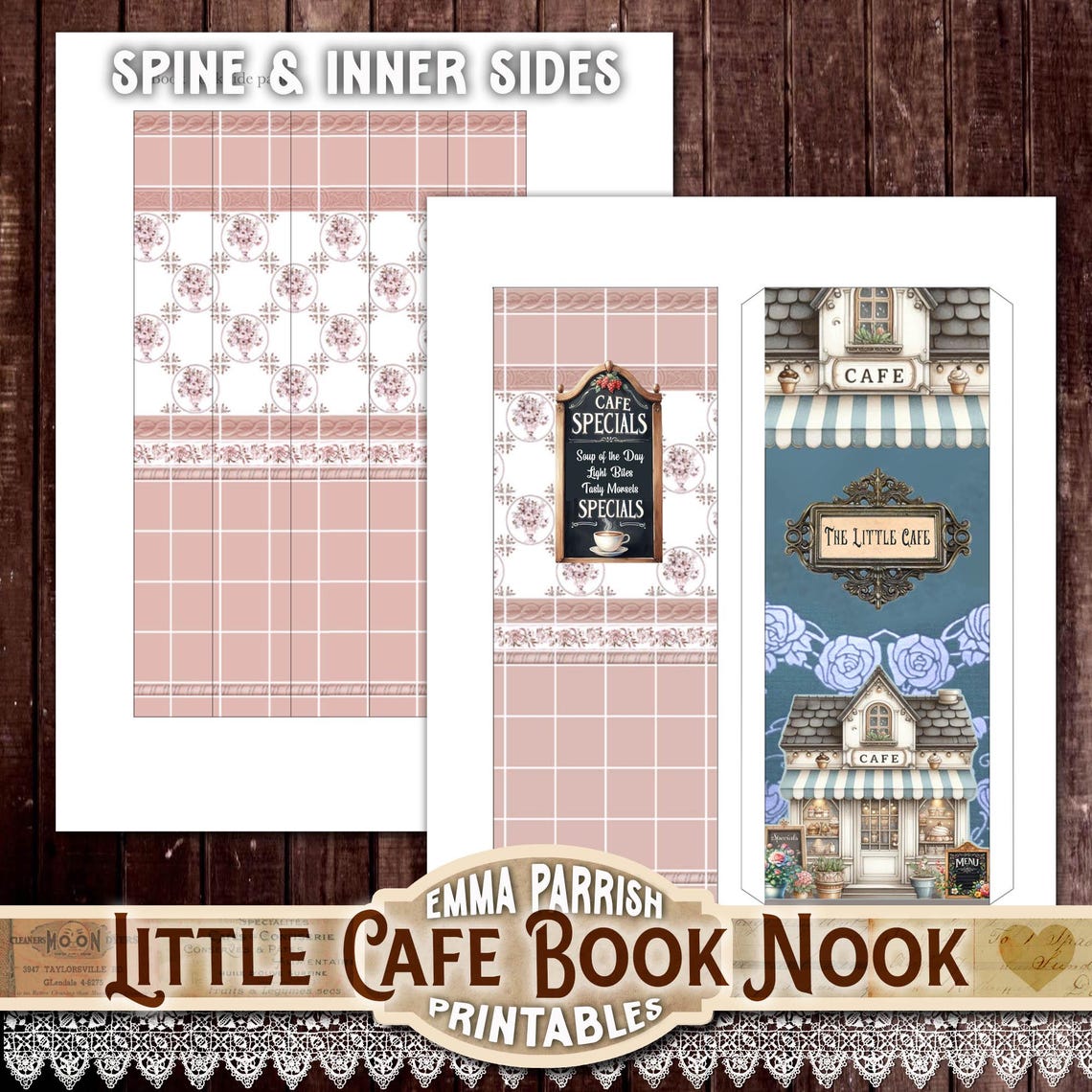 Little Cafe Book Nook Printable Kit - Cricut Friendly, 3D DIY ...