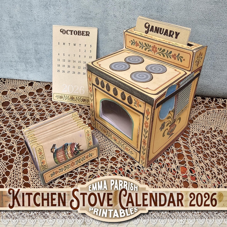 Kitchen Stove Calendar Box, , Oven, Cooker, DIY Printable Papercraft ...