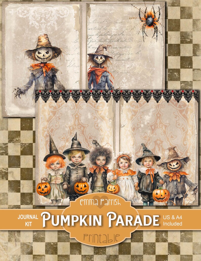 Pumpkin Junk Journal Kit, Halloween Printable, Trick or Treat, Children ...