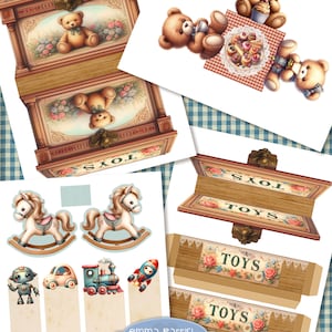 The Toybox Printable Junk Journal Folio, 10 Interactive Papercraft ...