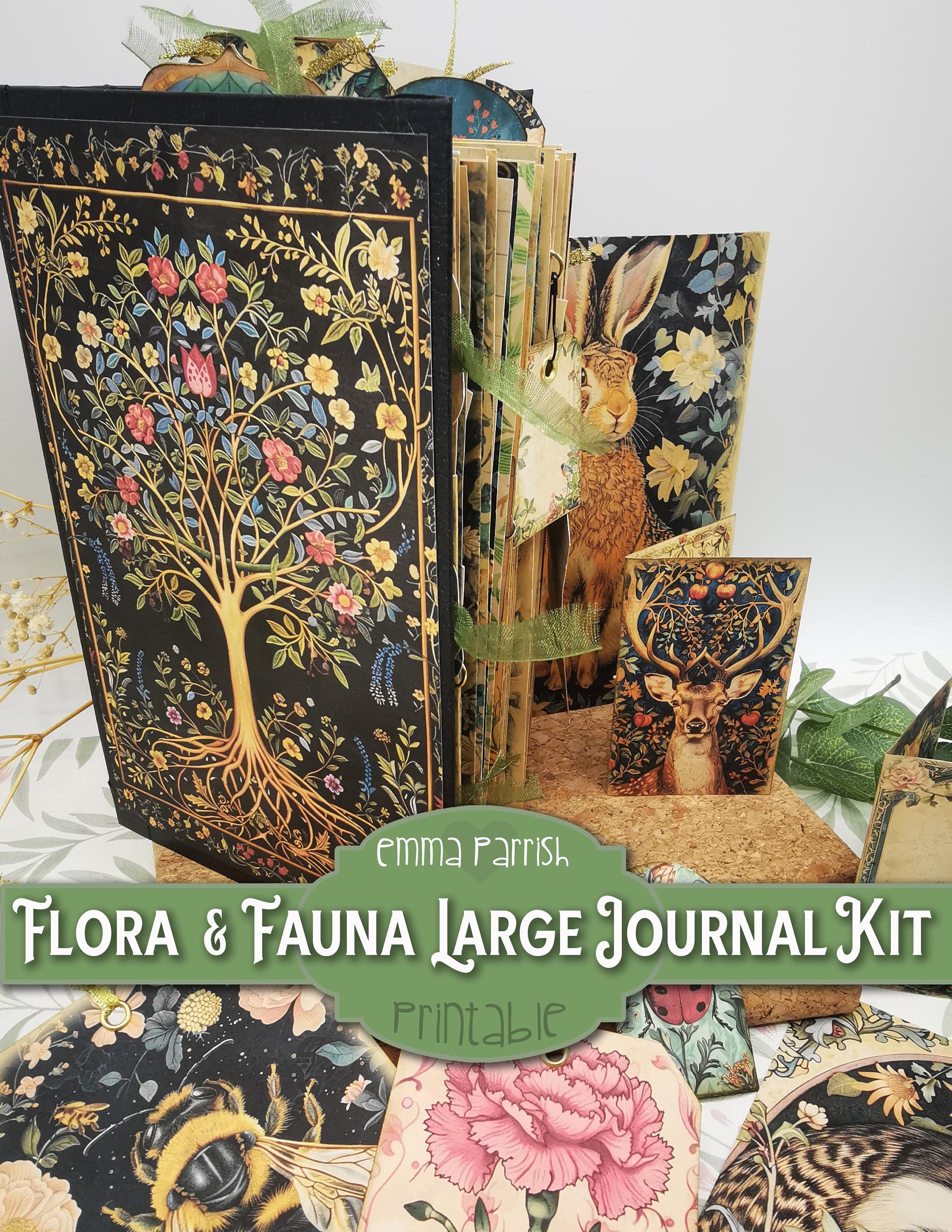Flora & Fauna Heirloom Printable Junk Journal Kit, William Morris, 6 ...