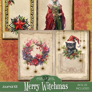 Christmas Witch Junk Journal Kit, Yule Witch, Journal Supplies, Witchy ...
