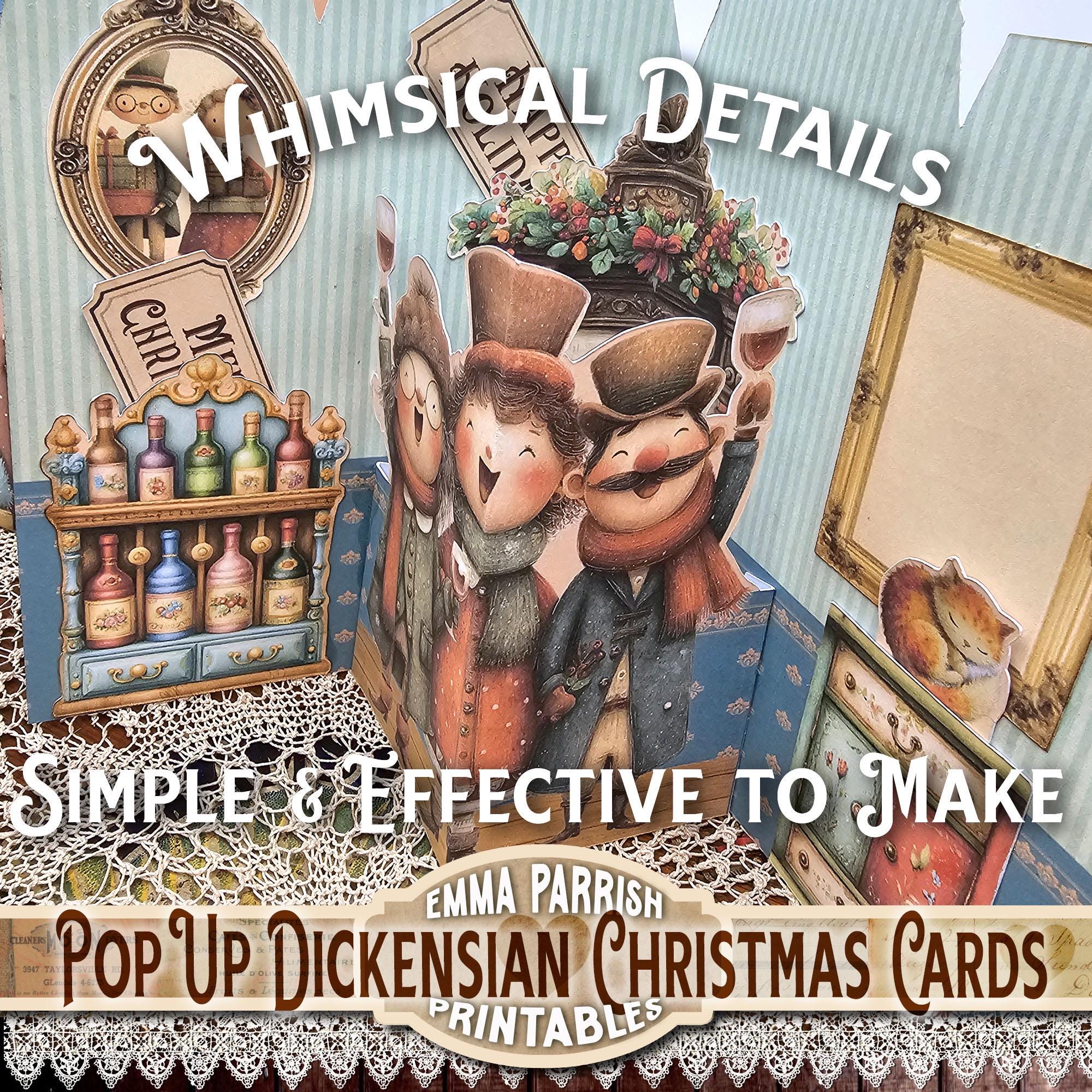 Printable Pop-up Victorian Christmas Card Kit | Cricut Tested ...